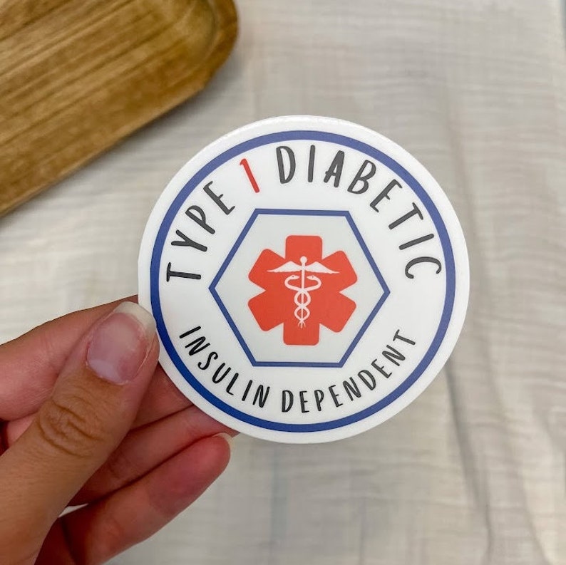 T1D Medical Alert Cute Circle Sticker Diabetes Type 1 T1D - Etsy