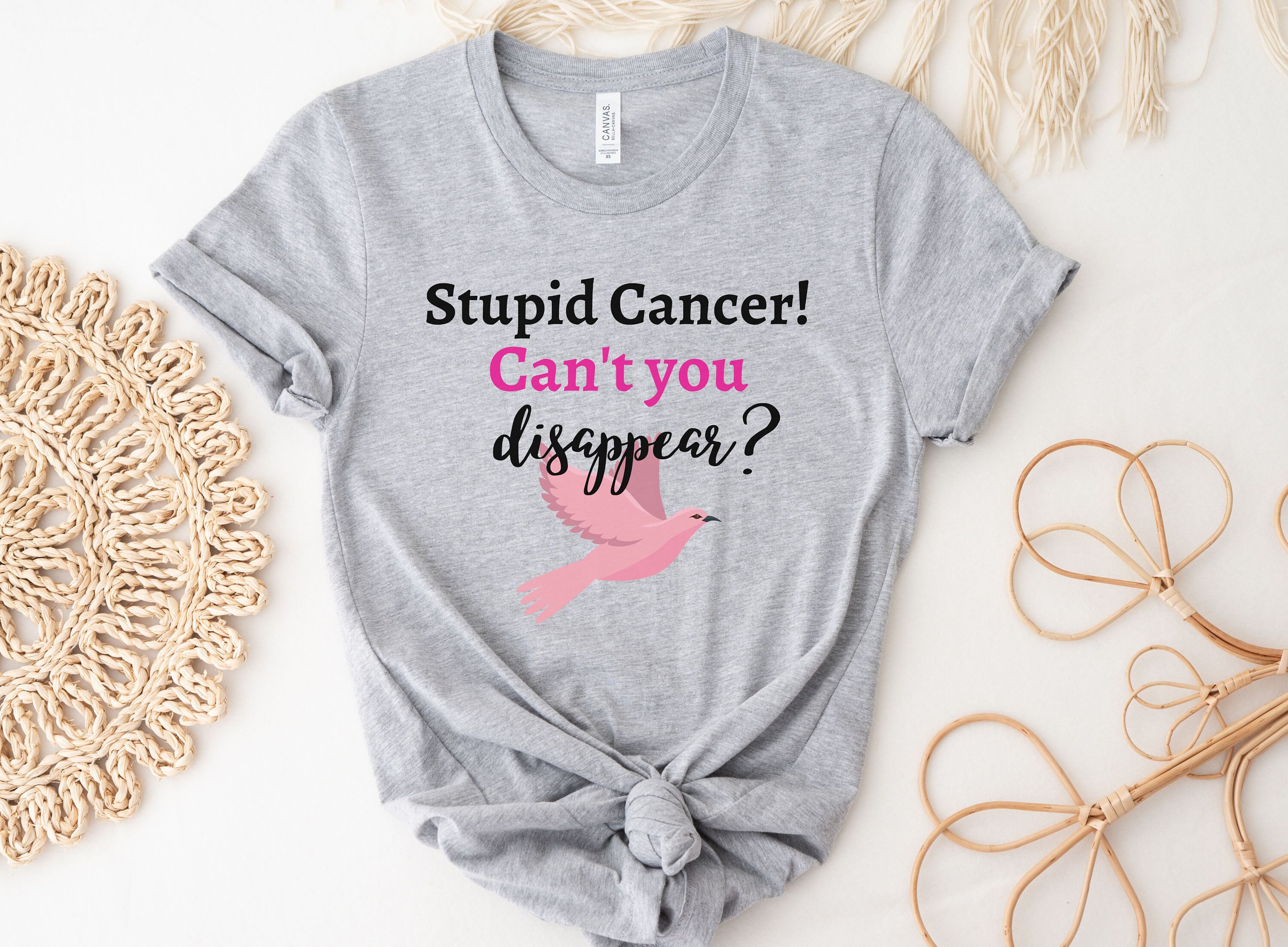 Funny Pink Bird Stupid Breast Cancer Shirt, Support Gift Chemo Shirt ...