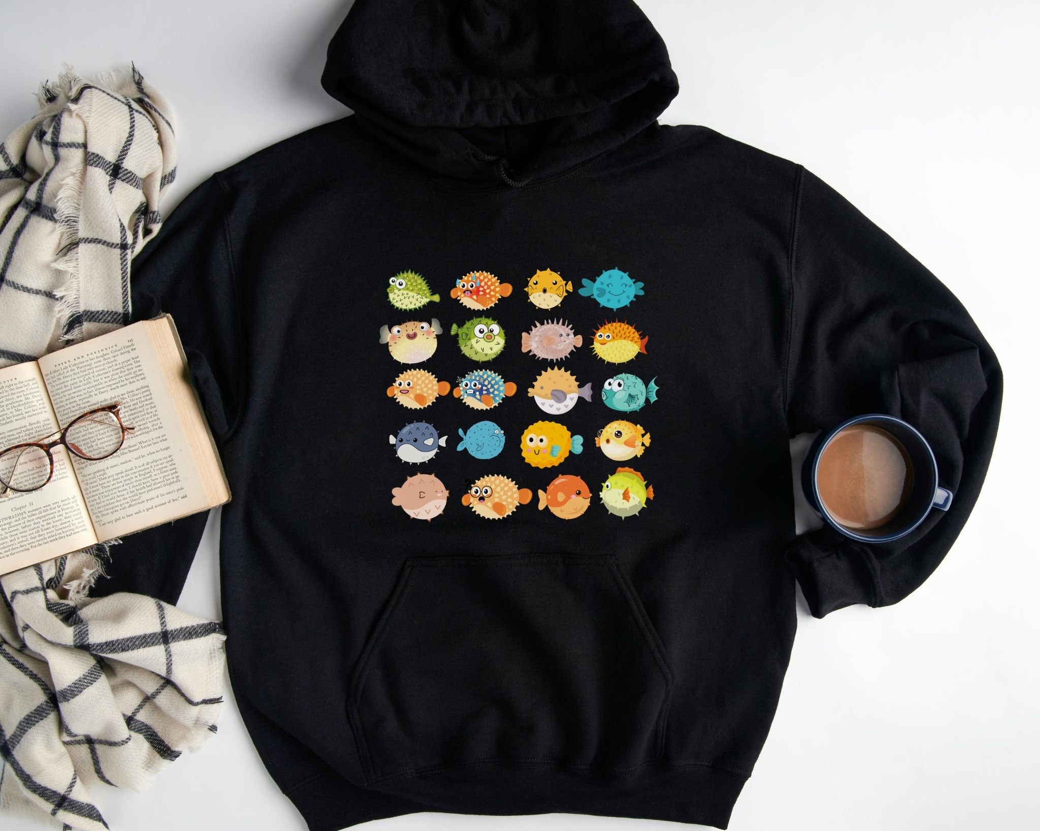 Puffer Fish Hoodie, Tropical Fish, Puffer Fish Sweatshirt, Blowfish ...