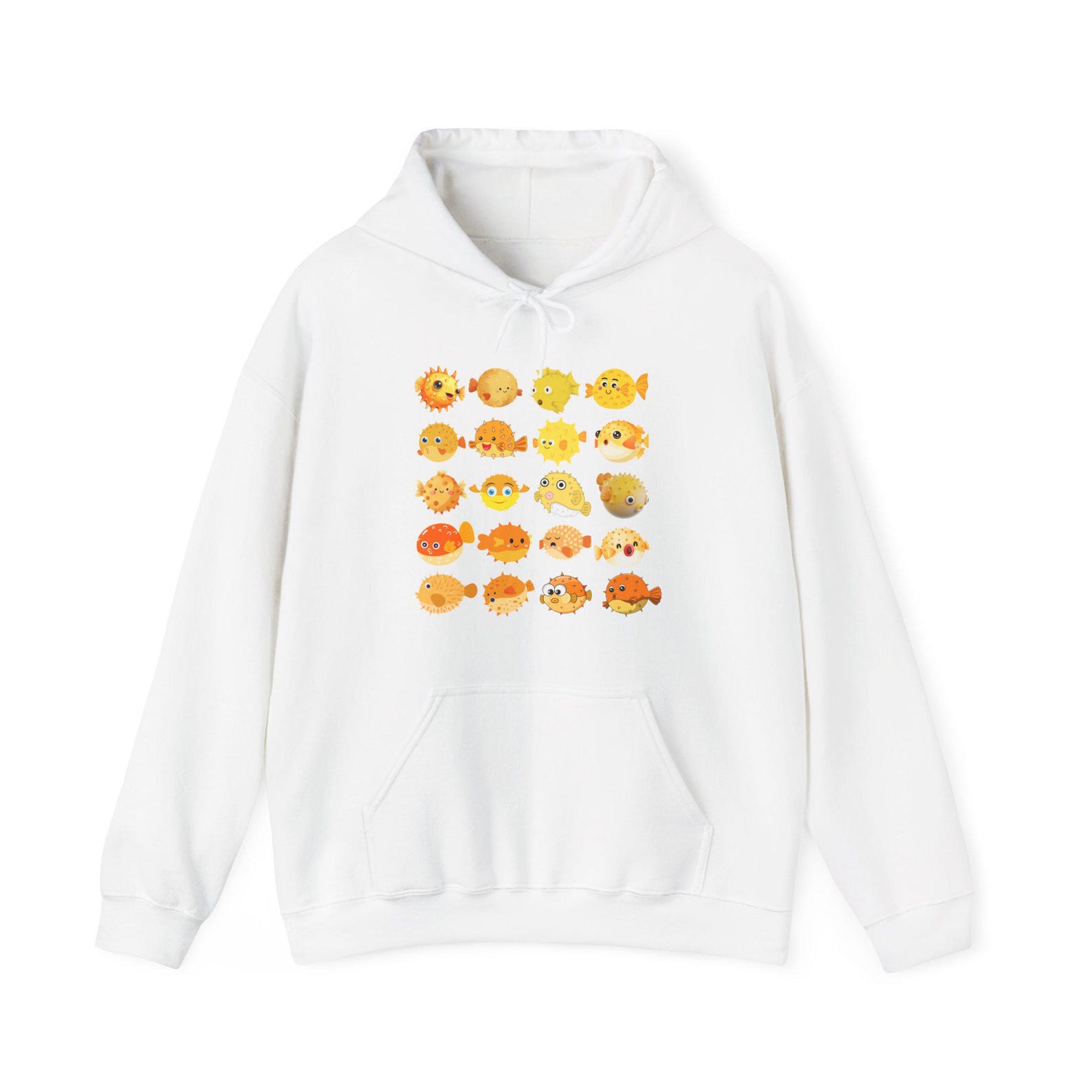 Puffer Fish Hoodie, Cute Animal Sweater, Funny Marine Life Pullover ...