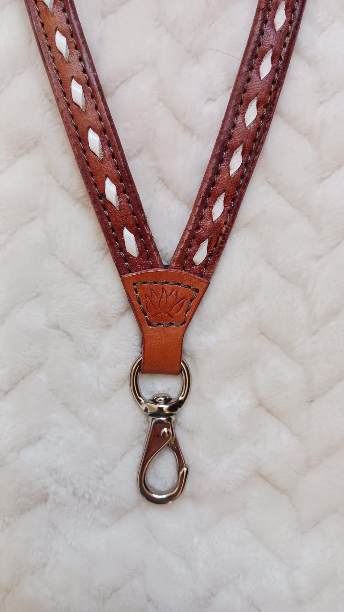 Leather Lanyard With Buckstitch, Kangaroo Lace, Lanyard, Gift, Western ...