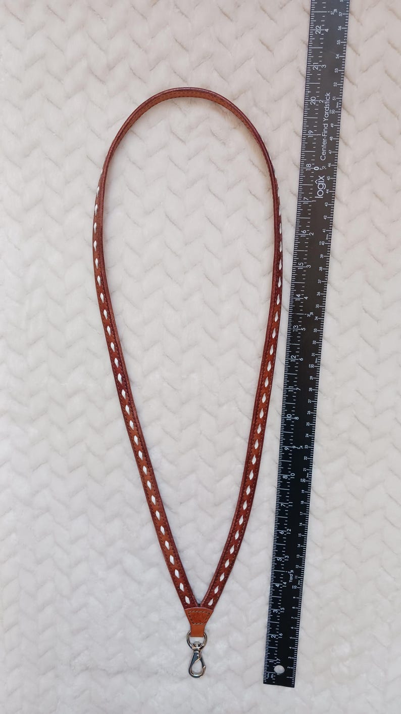 Leather Lanyard With Buckstitch, Kangaroo Lace, Lanyard, Gift, Western ...