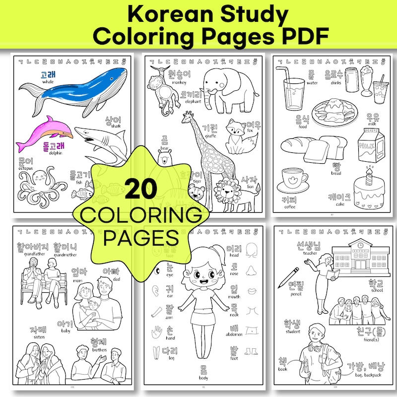 Korean Coloring Book - Etsy