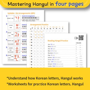 Korean Alphabet / Hangeul / Korean Study / Mastering Hangeul in 5 Pages ...