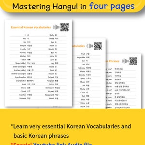 Korean Alphabet / Hangeul / Korean Study / Mastering Hangeul in 5 Pages ...