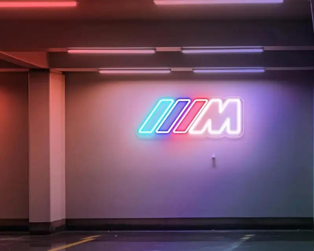 BMW LED M Logo Neon Light Decor Lamp Light Car Garage Sign Wall ...