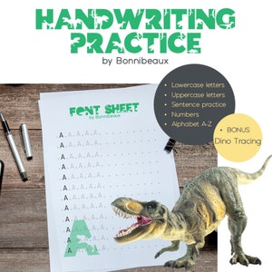 Printable Handwriting Practice, Dinosaur Clipart, Bundle to Improve ...