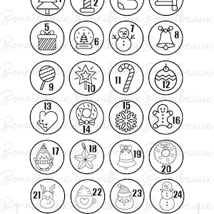 Printable Advent Numbers, SVG, PNG, Dxf, EPS, Instant Download, Digital ...