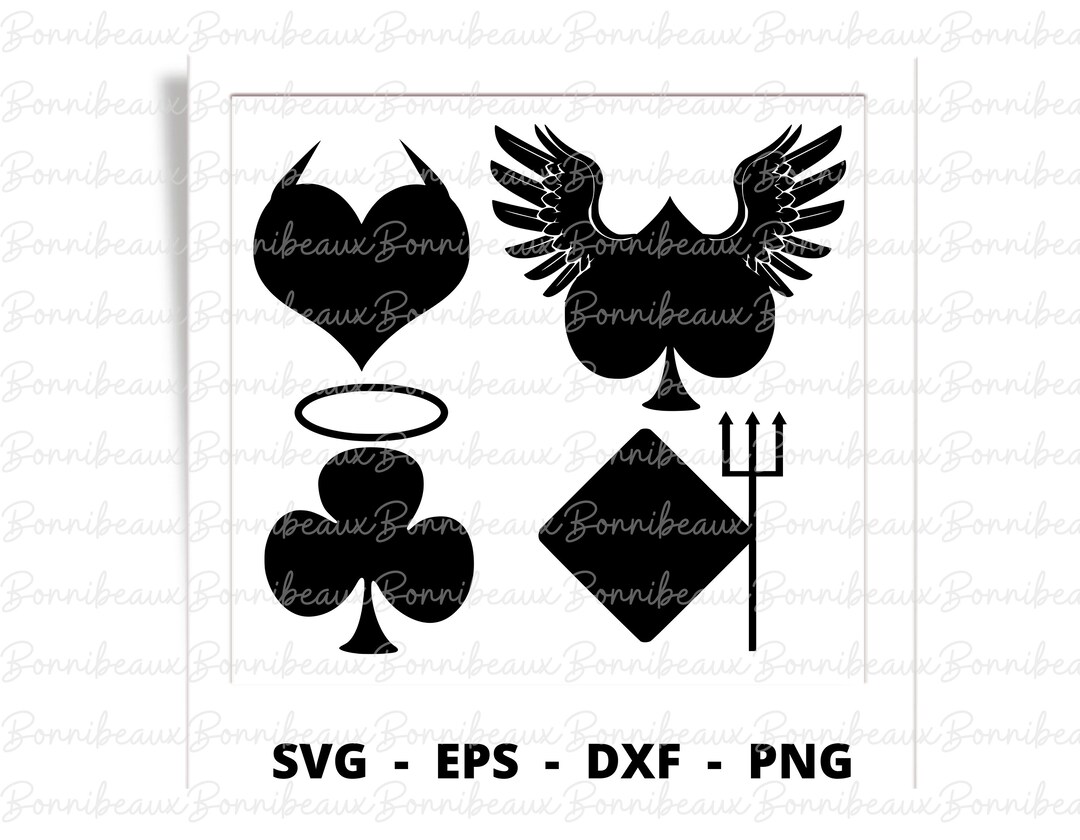 Cards, Angels Demons, SVG, PNG Dxf, EPS, Instant Download, Digital ...
