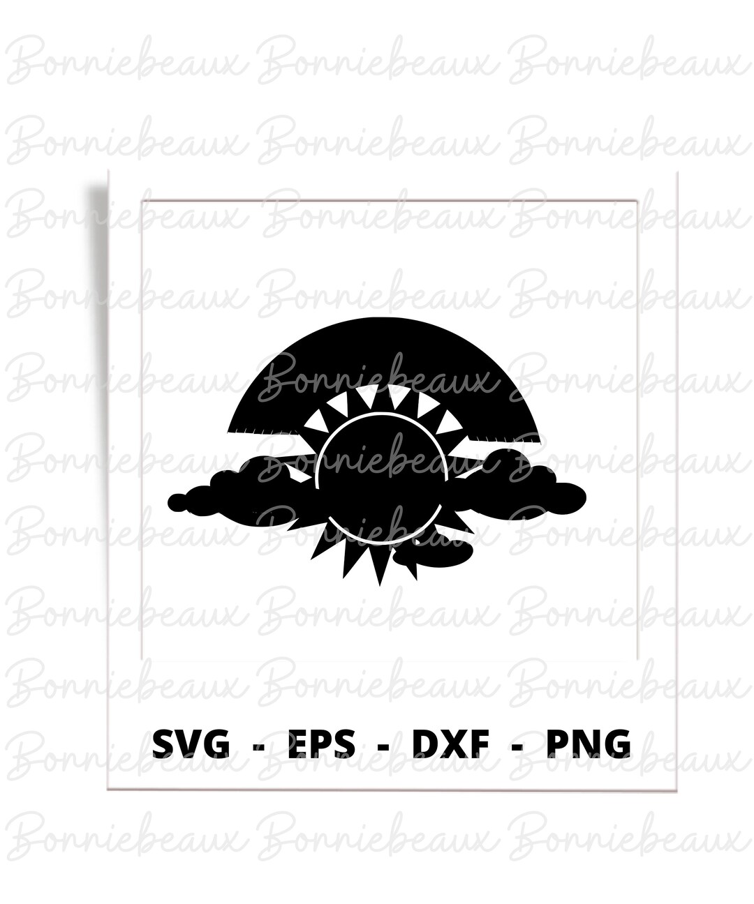 Sun Clouds Rainbow, SVG, PNG, Dxf, EPS, Instant Download, Digital ...