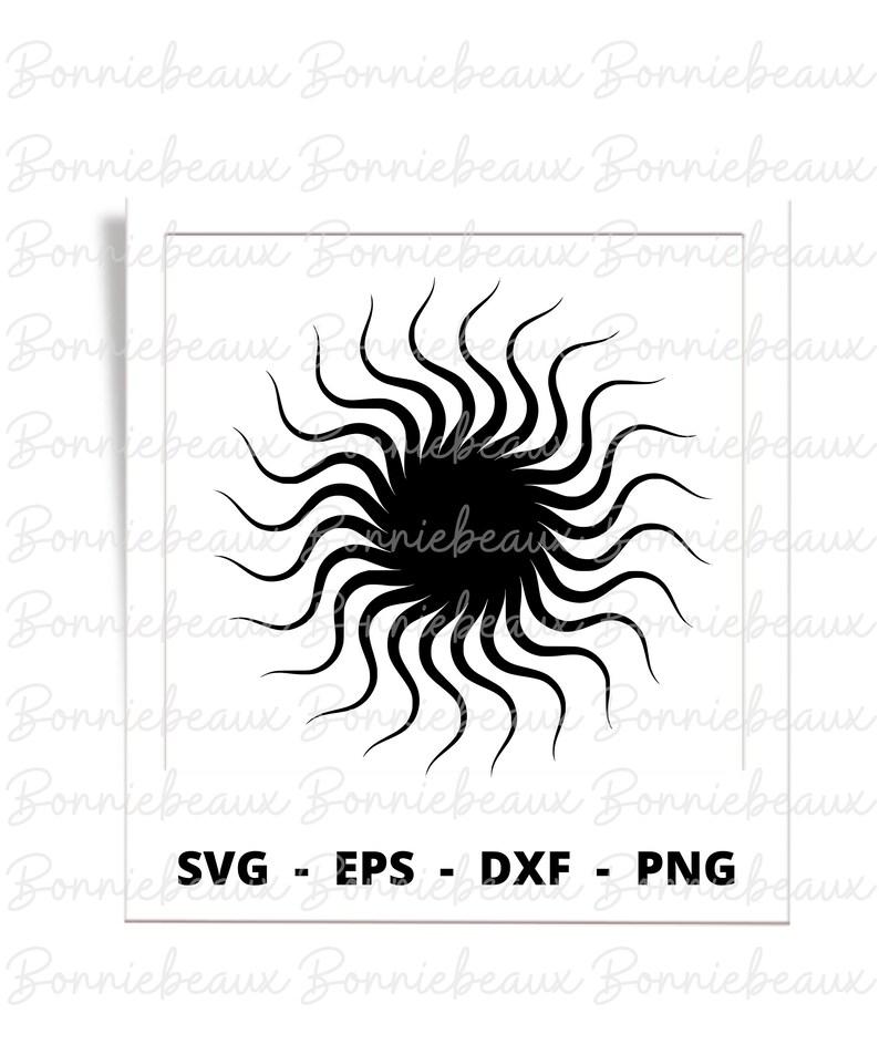 Sun, Sun Rays, SVG, PNG, Dxf, EPS, Instant Download, Digital Download ...