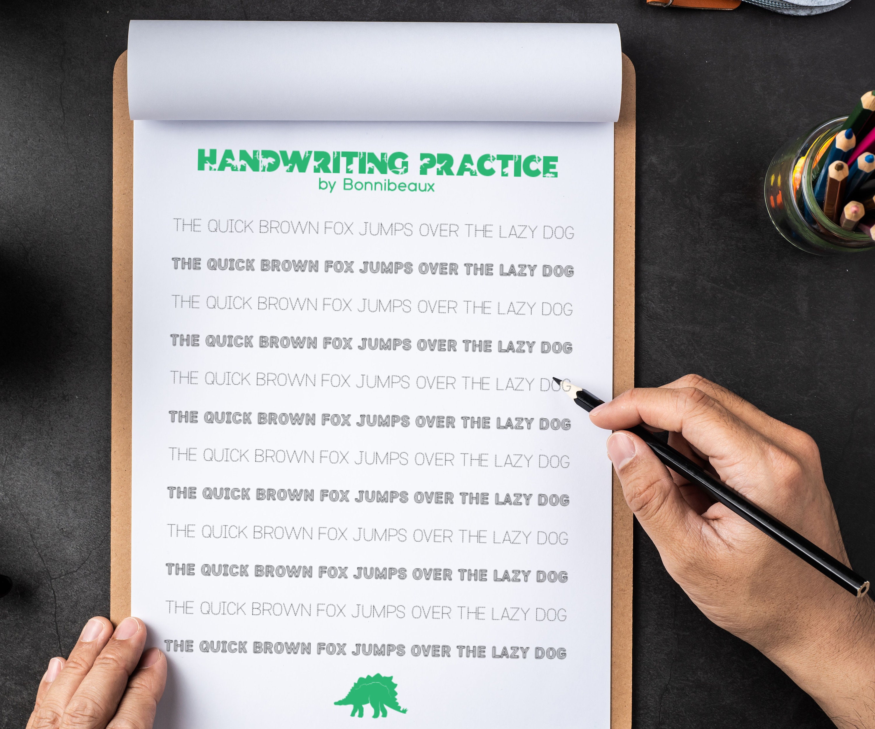 Printable Handwriting Practice, Dinosaur Clipart, Bundle to Improve ...