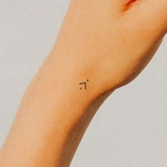 Arrow Dot Natural Temporary Tattoo 2-week Tattoo Semi - Etsy