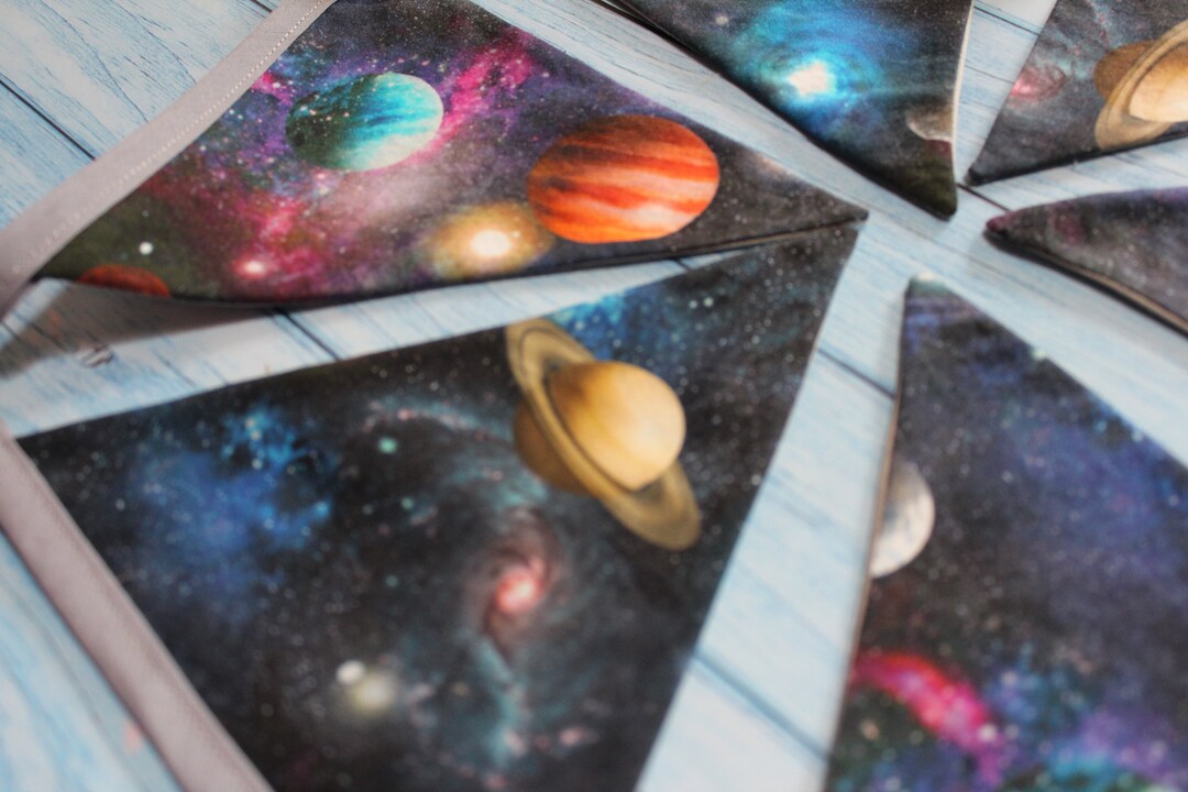 Planets Fabric Bunting, Handmade Planets Bunting, Solar System Bunting ...