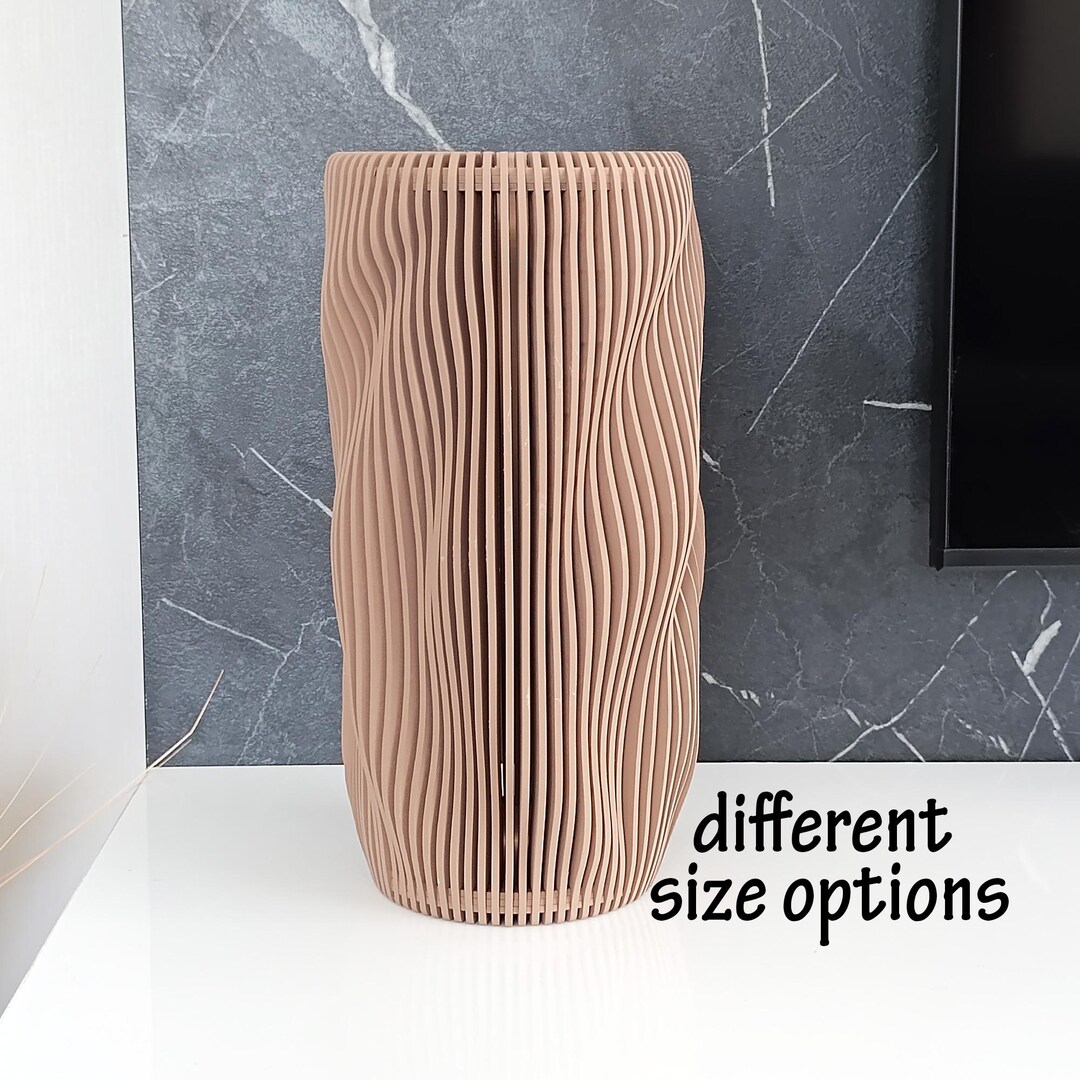 Scandinavian Style Natural Tall Wooden Vase – Parametric Decor ...