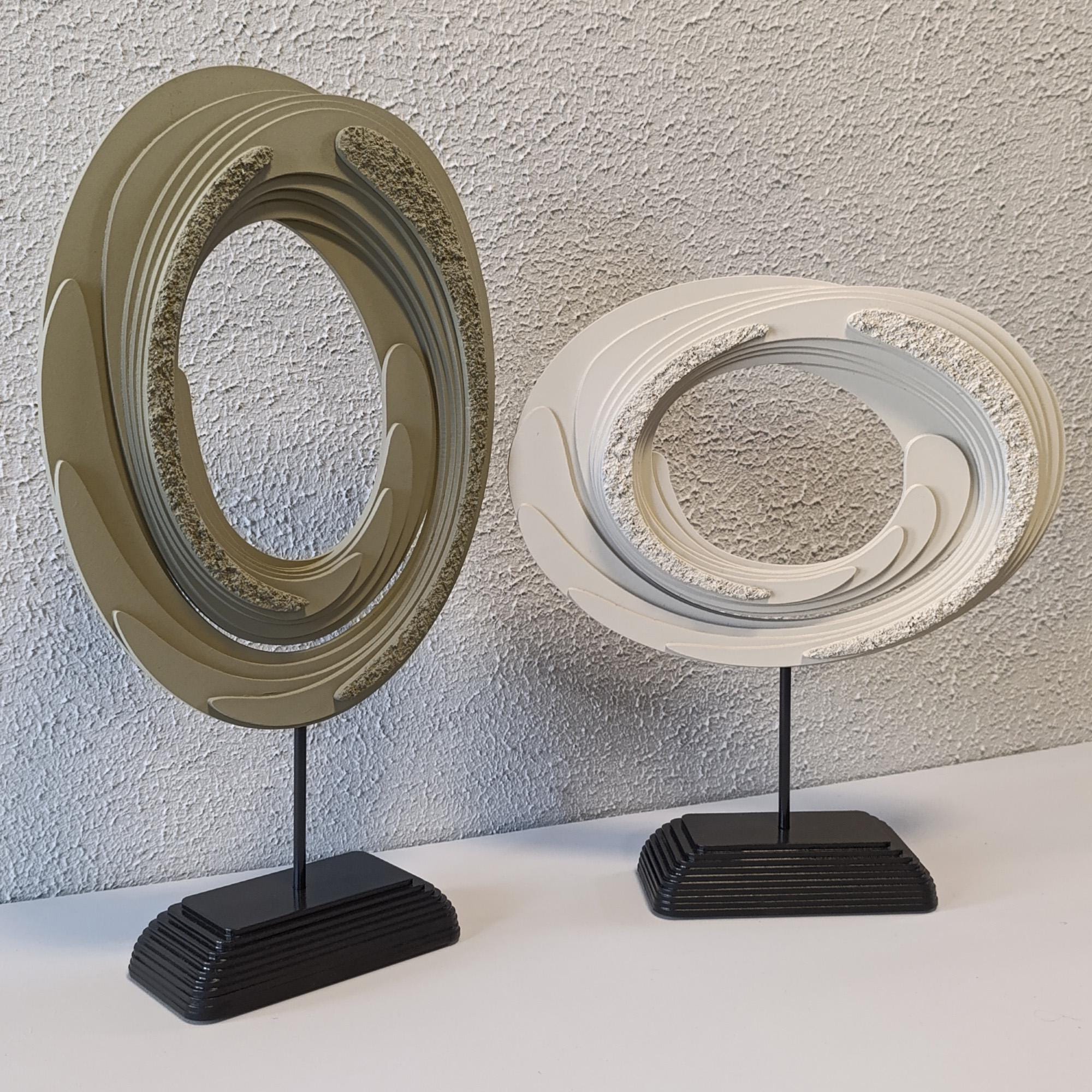 Parabolic Parametric Wooden Sculpture With Concrete Texture | Modern ...