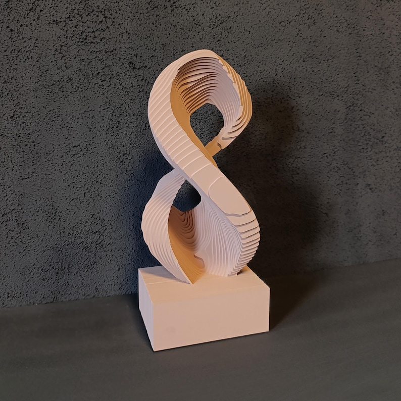 Abstract Infinity Loop Sculpture: Modern MDF Wood Art - Etsy