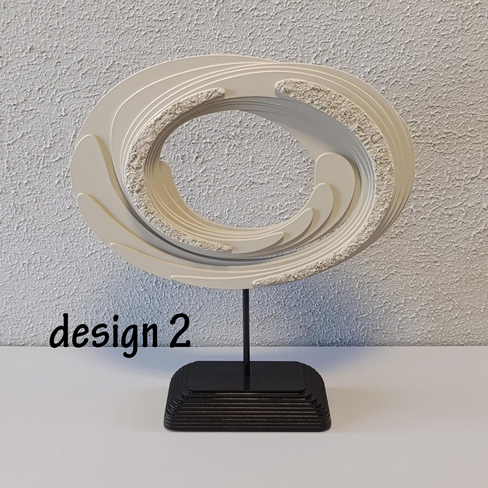 Handmade Parabolic Wood Sculpture: Terracotta Concrete Texture, Modern ...
