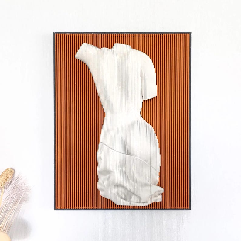 Geometric Woman Torso Wall Art: Modern Wooden Sculpture Set - Etsy