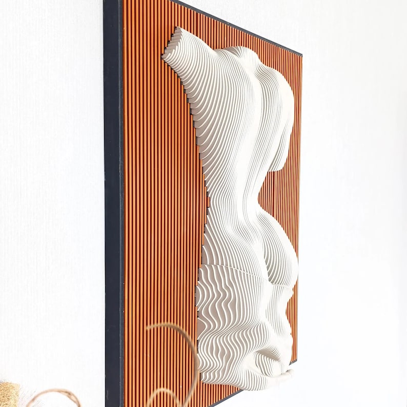 Geometric Woman Torso Wall Art: Modern Wooden Sculpture Set - Etsy