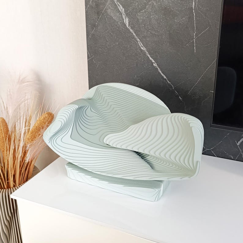 Modern Abstract Layered Sculpture: Custom Color Wood Art, Organic Form ...
