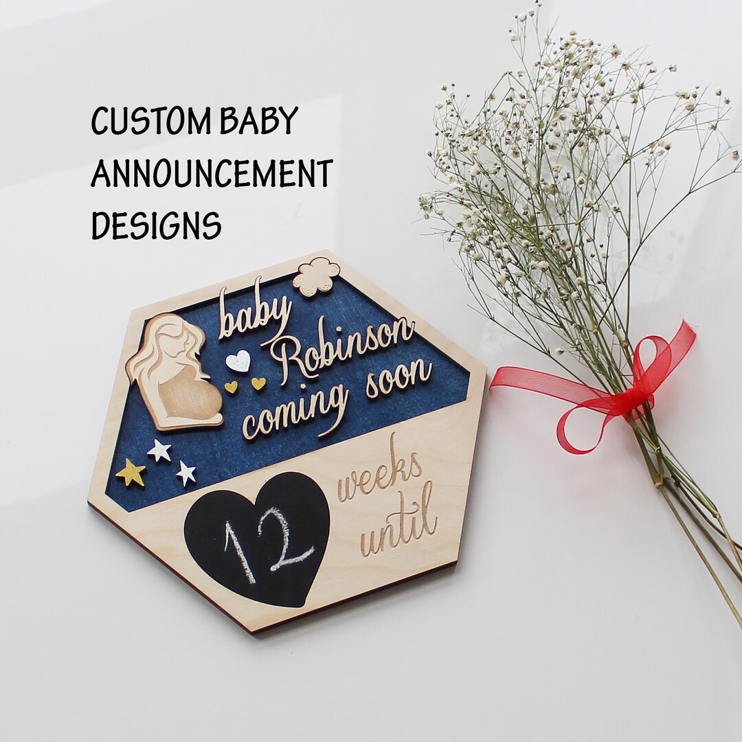 Personalized Pregnancy Count Down Sign Wooden Name Plaque Coming Soon ...