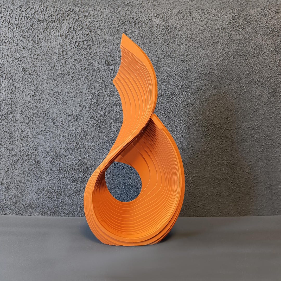 Modern Abstract Wood Sculpture: Parabolic Layered Art, Customizable ...