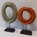 Handmade Parabolic Wood Sculpture: Terracotta Concrete Texture, Modern ...