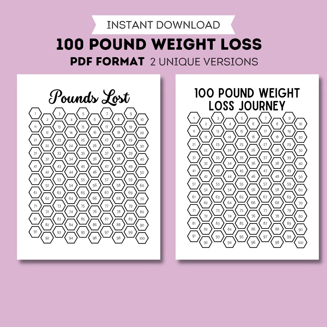 100 Pound Weight Loss - Weight Tracker, Pounds Lost, Lose Weight ...