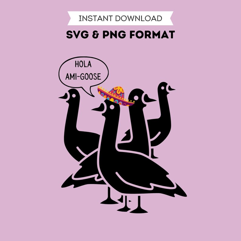 Hola Ami-goose - SVG and PNG, Hola Amigo, Spanish, Sombrero, Digital ...