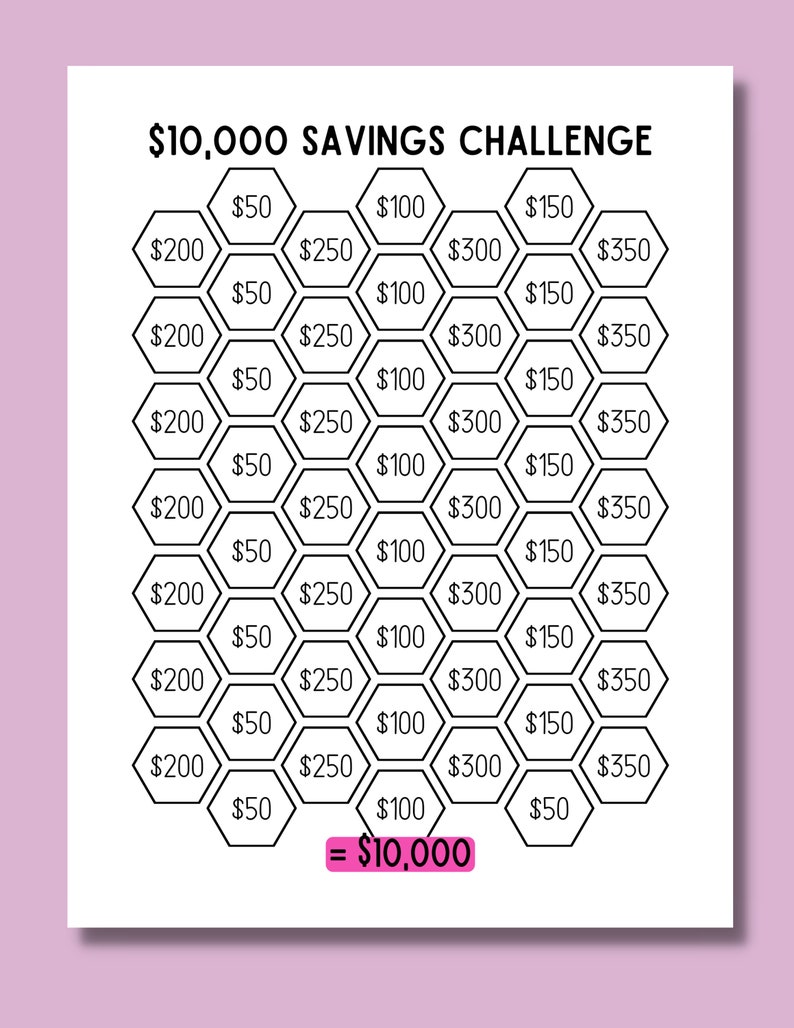 Money Savings Challenge - Printable PDF Digital Download, Instant ...