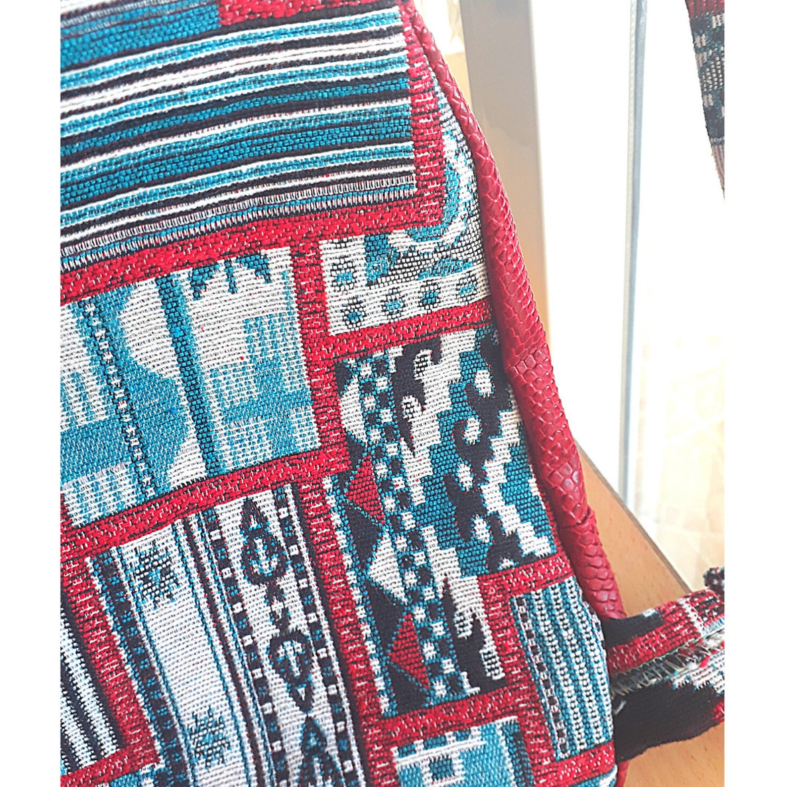 Mini Red Boho Backpack Vegan Backpack Hippie Backpack - Etsy