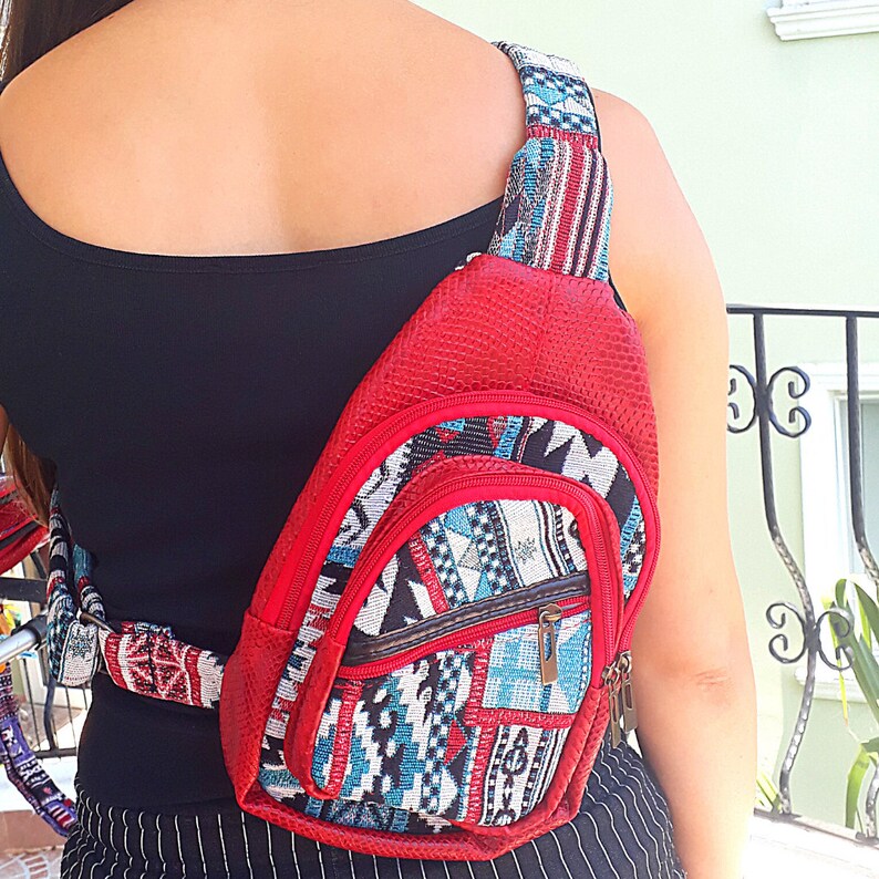 Mini Red Boho Backpack Vegan Backpack Hippie Backpack - Etsy