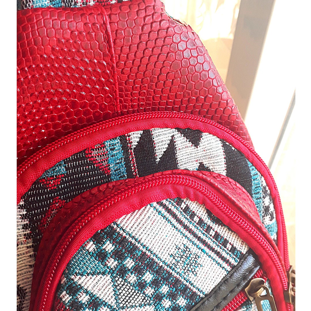 Mini Red Boho Backpack Vegan Backpack Hippie Backpack - Etsy