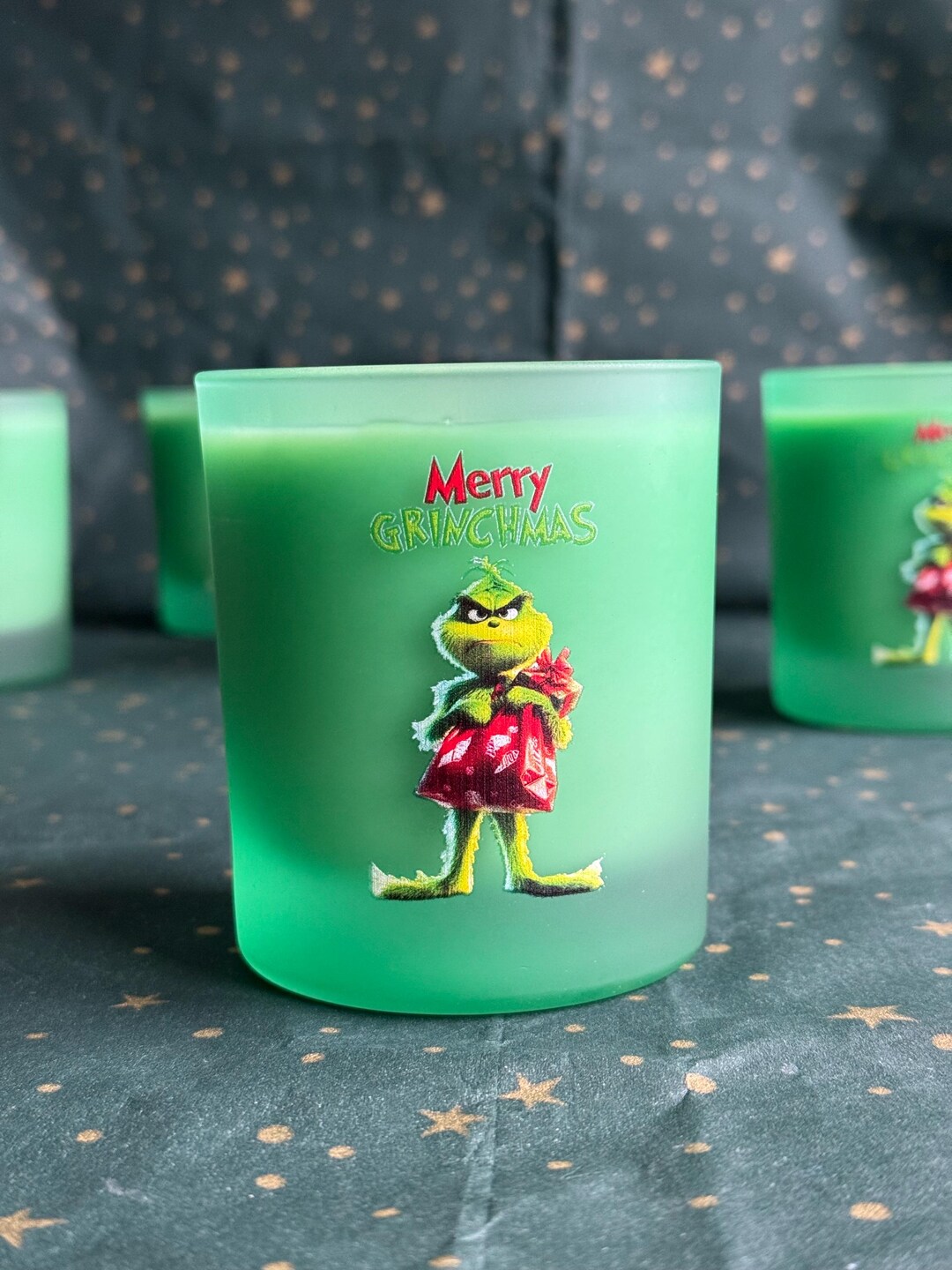Merry Grinchmas Scented Candle, in Green Frosted Glass, Christmas Gift ...