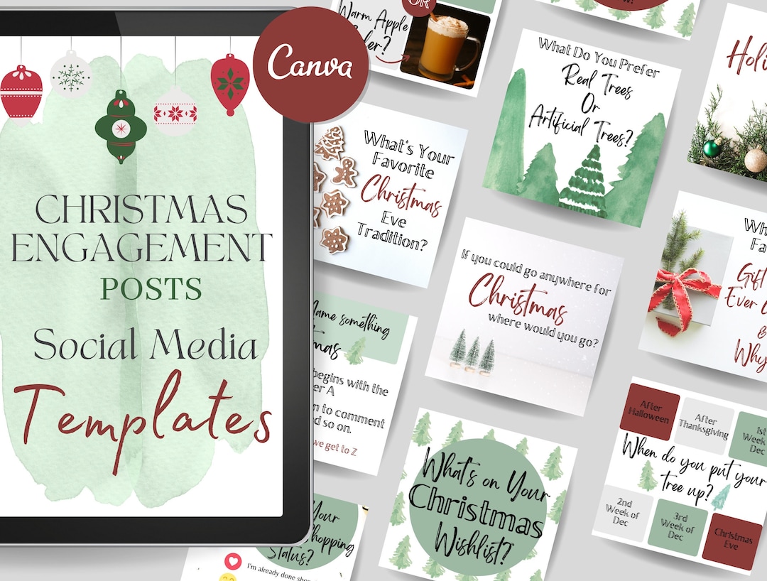 Christmas Engagement Social Media Posts Christmas Social - Etsy