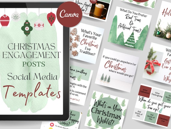 Christmas Engagement Social Media Posts Christmas Social | Etsy