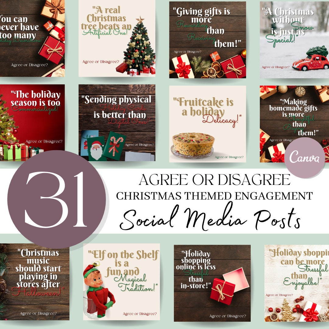 Christmas Ready to Post Social Media Posts, Christmas Engagement Social ...