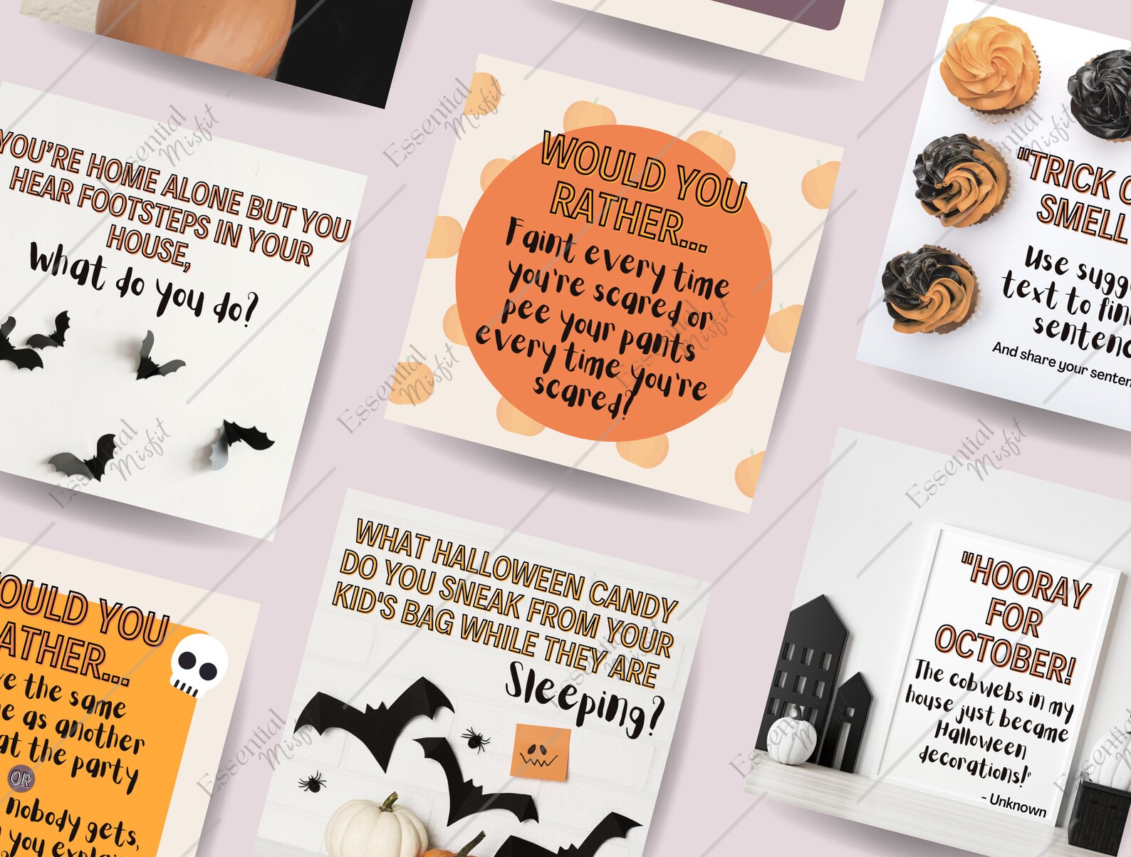 Halloween Social Media Engagement Posts: Canva Templates (digital ...