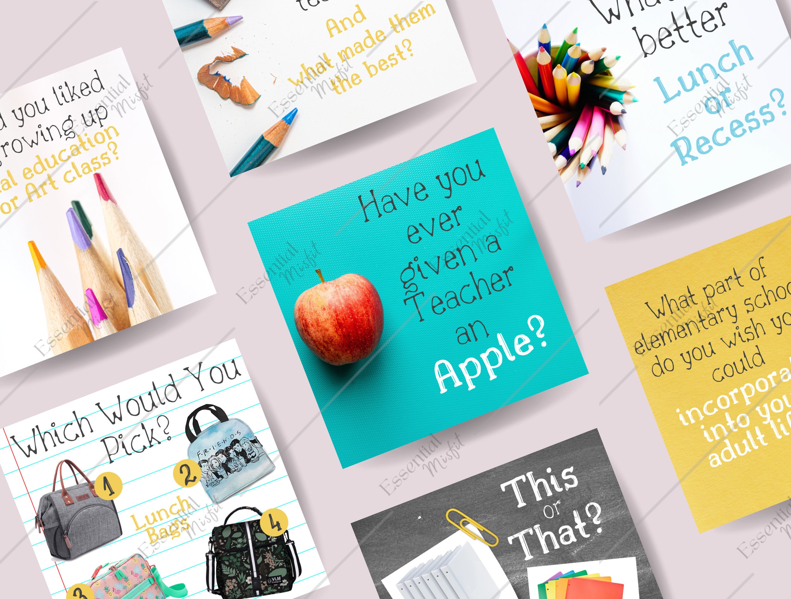 School Social Media Engagement Posts: Canva Templates - Etsy