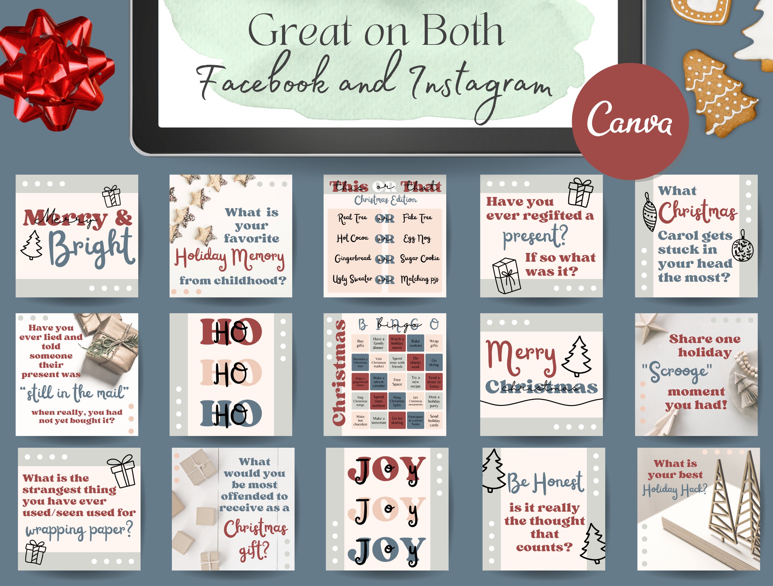 Christmas Themed Engagement Social Media Posts Social Media