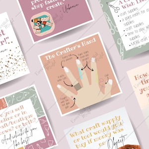 Crafter Social Media Posts: Engagement Templates (canva) - Etsy