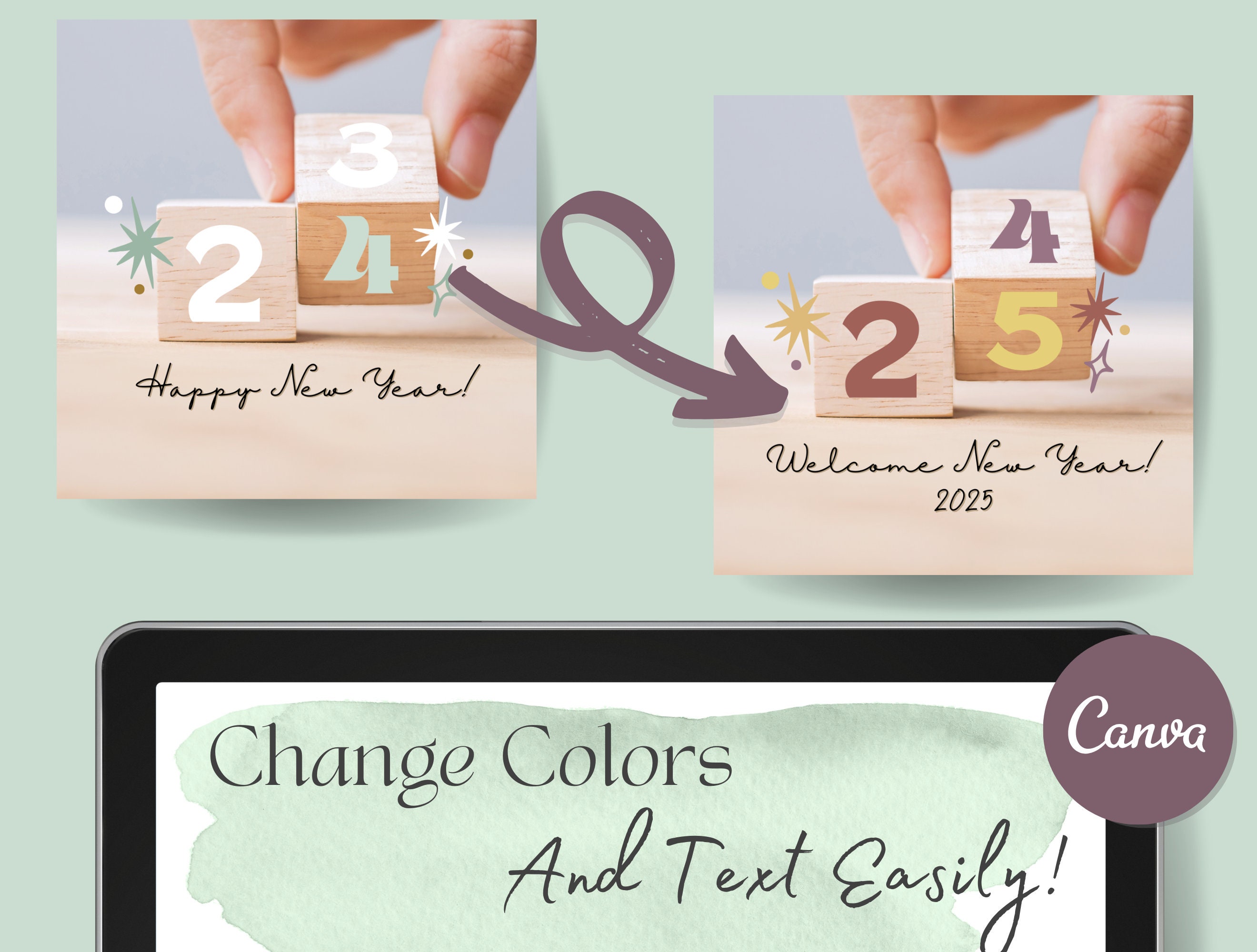 New Year Social Media Posts: Engagement Templates (canva) - Etsy