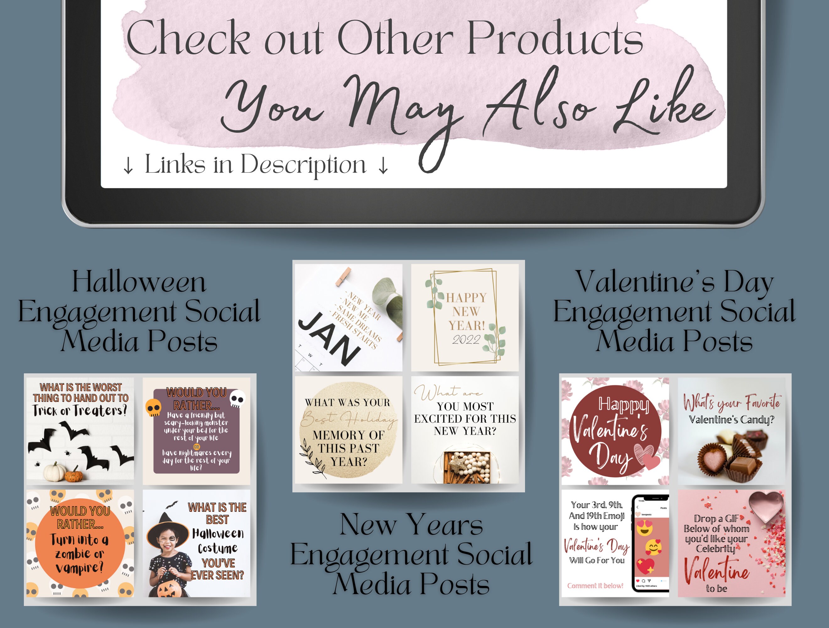 Christmas Themed Engagement Social Media Posts Social Media Etsy