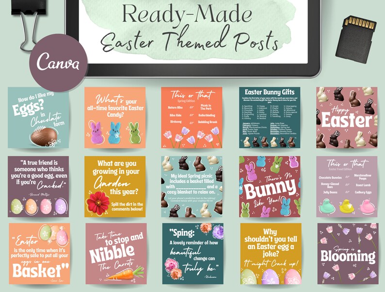 Easter Social Media Template, Spring Social Media Posts, Ready Made ...
