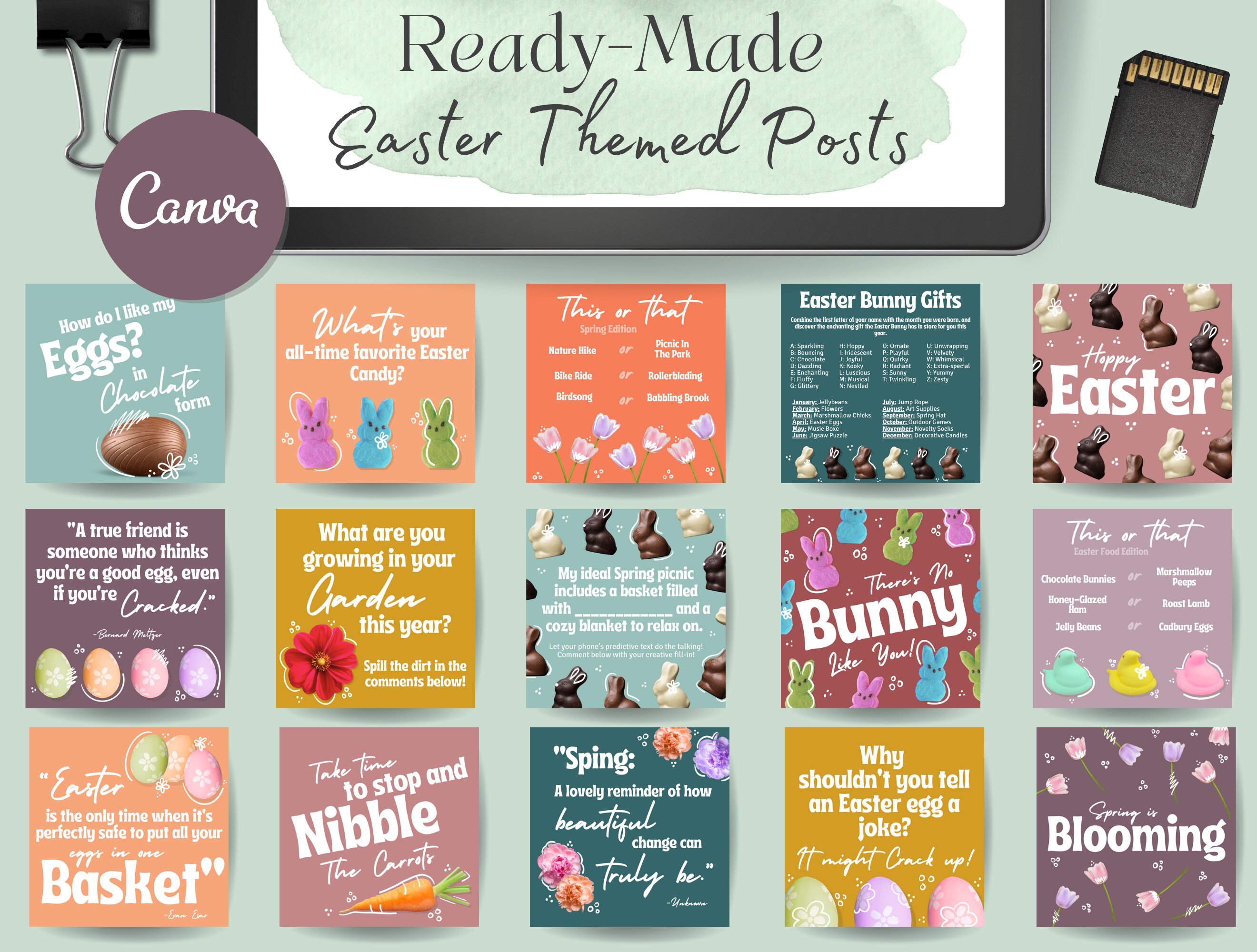 Easter Social Media Template, Spring Social Media Posts, Ready Made ...