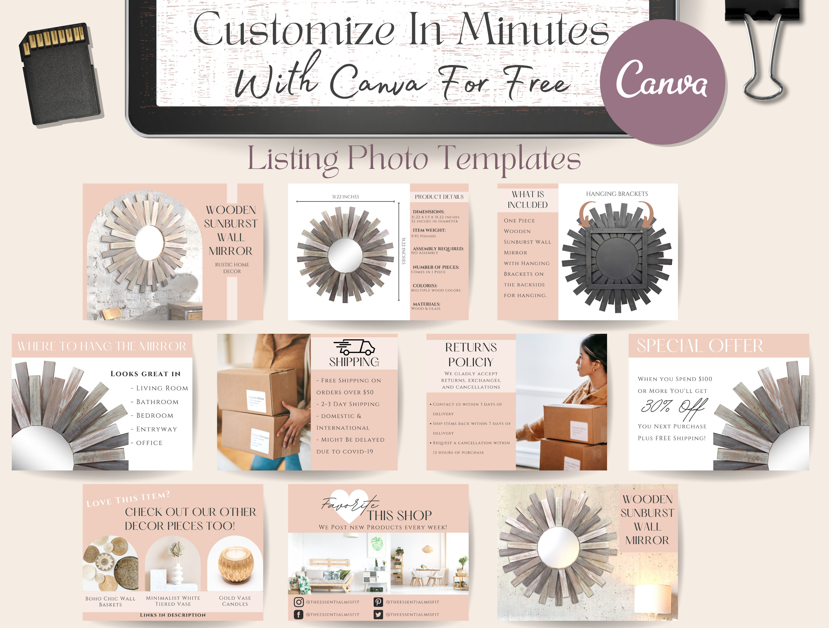 Etsy Shop Template Set, Etsy Shop Banner Template, Etsy Shop Templates ...