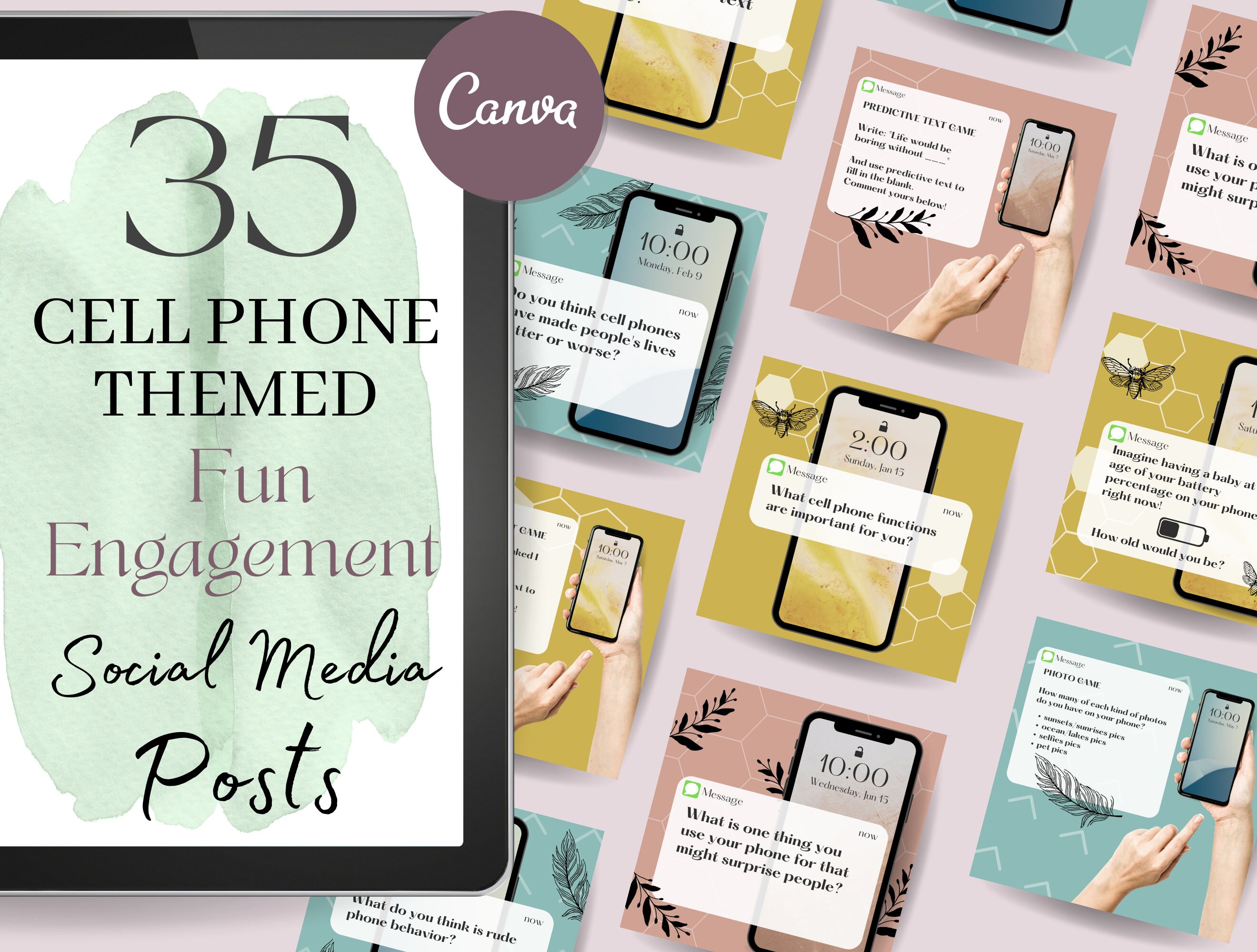 Cell Phone Themed Social Media Engagement Questions, Social Media ...