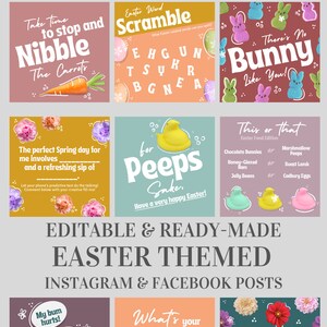 Easter Social Media Template, Spring Social Media Posts, Ready Made ...