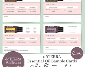 Essential Oil Sample Cards - Etsy